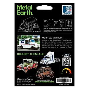 Metal Earth USPS LLV Mail Truck 3D Metal Model Kit Fascinations