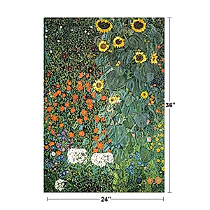 Gustav Klimt Farm Garden with Sunflowers Art Nouveau Prints and Posters Gustav Klimt Canvas Wall Art Fine Art Wall Decor Nature Landscape Abstract Painting Cool Wall Decor Art Print Poster 24x36