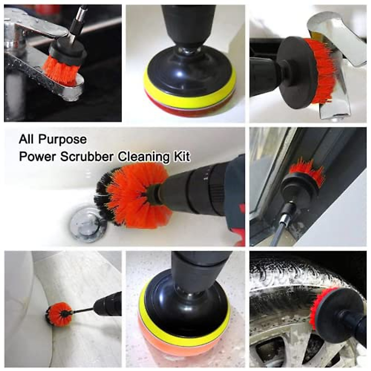 22 Pcs Car Cleaning Tools Kit, Car Detailing Brush Set, Auto Detailing Drill Brush Set, Car Detailing Kit with Carry Bag for Cleaning Automobile Interior, Exterior, Wheels, Dashboard, Leather, Wiper