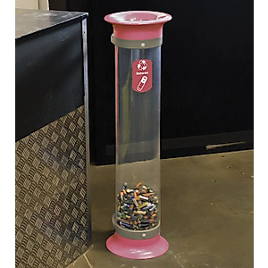 Glasdon C-Thru 15Q Battery Recycling Tube (Black) – Battery Recycling Bin – Compact 15Q Battery Collection Tube – Standard/Recycle Across America Decals (Recycle Across America Decal)