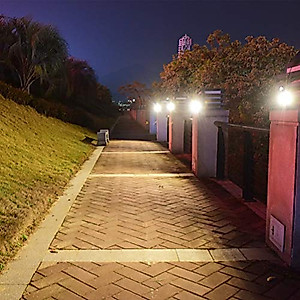 Solar Outdoor Lights Garden LED Flood Lights with Extension Cable Dusk to Dawn Security Waterproof Landscape Lighting for Barn,Ceiling Porch, Cabin roof,Tree,Doorway,Yard,Street(Warm White)