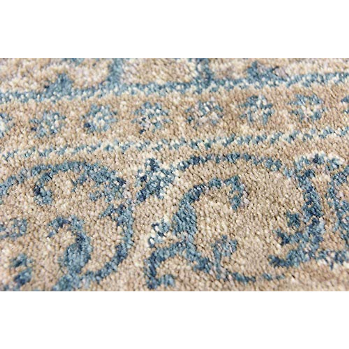 Unique Loom Salzburg Collection Classic Traditional Medallion Design Oriental Inspired with Intricate Border Area Rug, 4 ft, Navy Blue/Light Brown