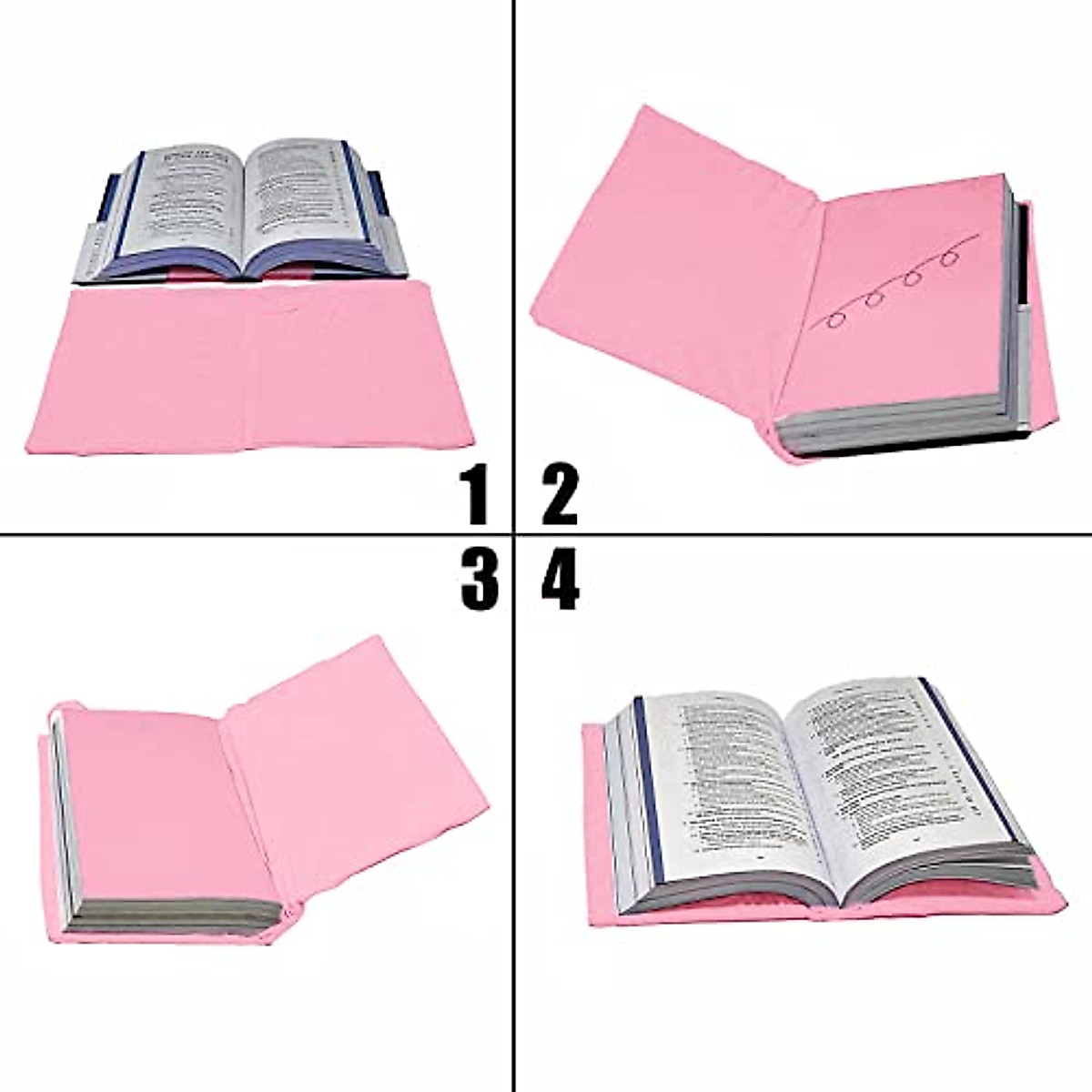 2 Pack Stretchable Book Sleeve Covers, for Paperbacks Hardcover Textbooks up to 9" x 12", Office Supplies with Free Sticker Labels (2 Pack, Pink)