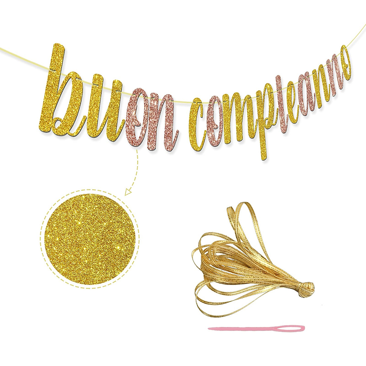 Buon Compleanno Banner - Italian Happy Birthday Sign, Italian Themed Birthday Party Decoration Supplies