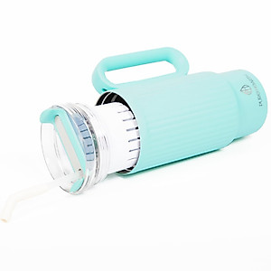 PURE HEARTH EcoFuse Tumbler with Handle and Straw 40 oz | Twist on 3 Way Lid | Double Wall Vacuum Insulated Stainless Steel Cup for Travel | Infusion Filter | Keep Hot and Cold | BPA Free (Mint Green)