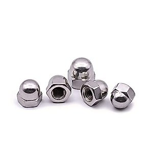 M6-1.0 Acorn Cap Hex Locknuts 30 PCS 304 Stainless Steel 18-8, Bright Finish