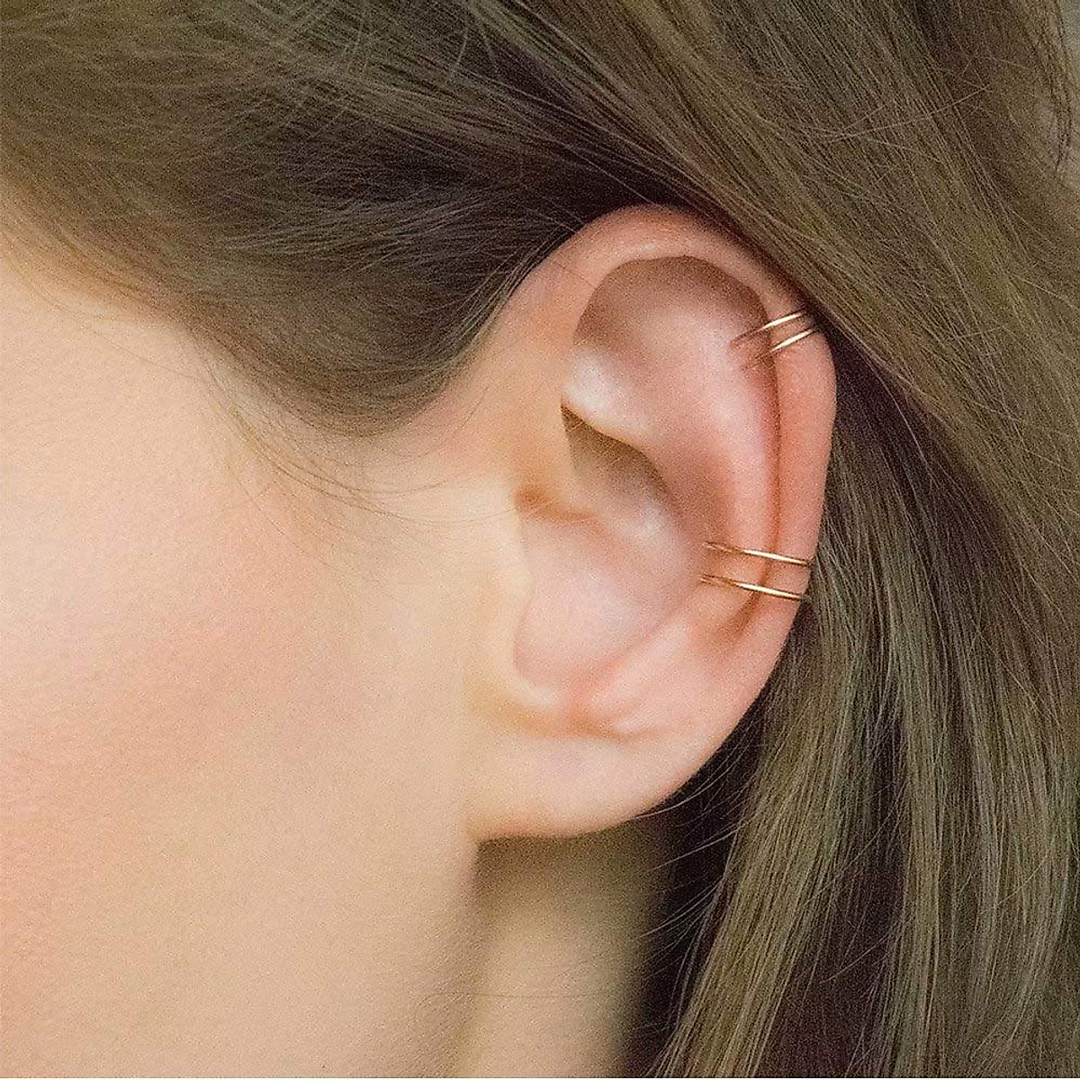 M MOOHAM Nose Rings for Women, 20g Gold Hoop Earring Surgical Steel Hypoallergenic Hinged Small Nose Ring 20 Gauge 8mm Septum Lip Ring Cartilage Hoop Earring Conch Piercing Jewelry