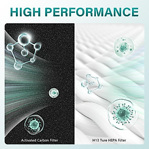 AP-1512HH Air Filter Replacement Set Compatible with Coway Airmega AP-1512HH and Airmega 200M Air Purifi-er, 2 True HEPA Filter and 4 Activated Carbon Pre-Filters, Compared to Part # 3304899