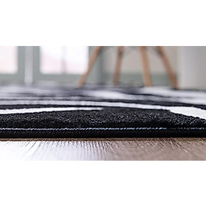 Unique Loom Wildlife Collection Animal Inspired with Zebra Design Area Rug, 5 x 8 ft, Black/Ivory