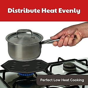 SimmerMat Heat Diffuser - Flame Diffuser Stove Cover Ring - Fire Diffuser for Any Type of Electric or Gas Stove - Dishwasher Safe Stove Top Cover - Steel Plates for Simmering and Slow Cooking - 2 Pack