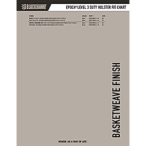BLACKHAWK 44E000BW-R Glock 17/22/31 Basket Weave Epoch Level 3 Molded Light Bearing Duty Holster