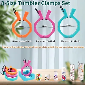3-Size Tumbler Clamp for Sublimation,Cup Cradle for Crafting Tumblers,Sublimation Cup Holder Clamp for 20oz 30oz Cups,Mug Clamps for Sublimation,Tumbler Wrapper
