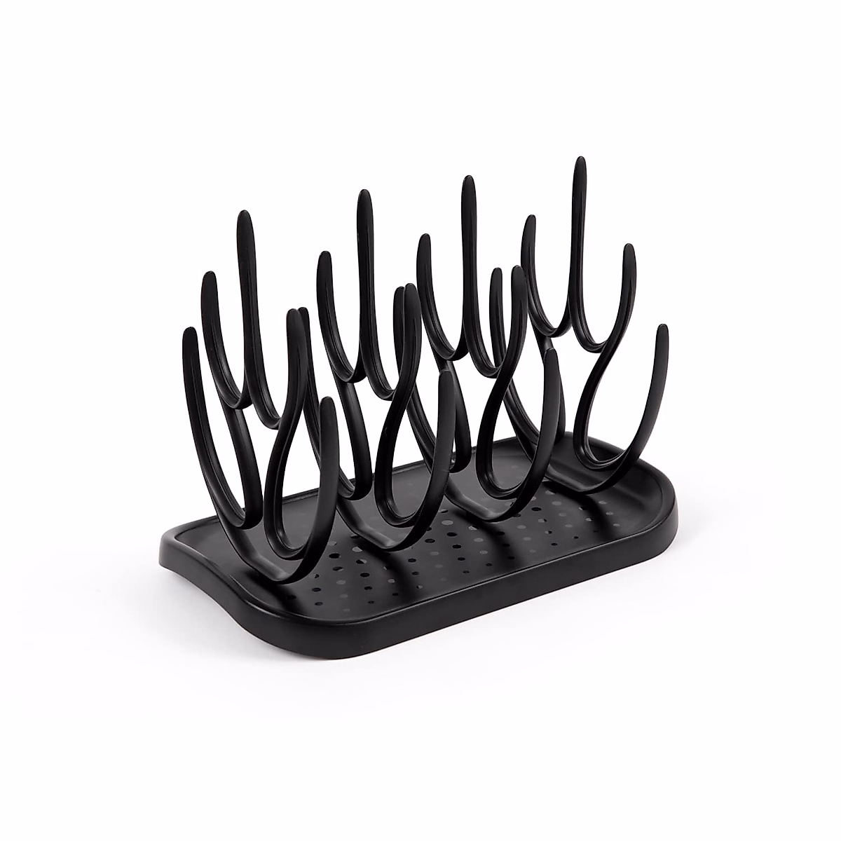 Baby Bottle Drying Rack High Capacity, Parentalz, Space Saving Countertop Baby Bottle Rack Dryer Holder for Baby Bottles, Pacifiers, Nipples, Pump Parts - Black