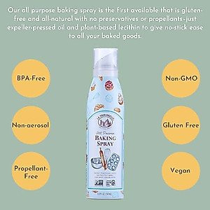 La Tourangelle, All Purpose Baking Spray, Gluten-Free, Non-Stick, Chemical Free and Propellant Free, Expeller-Pressed Cooking Spray Oil, 5 fl oz
