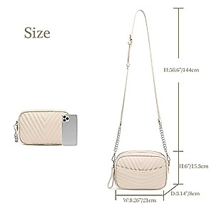 Crossbody Bags For Women, Small Quilted Purses Lightweight Camera Bag Stylish Double Zipper Shoulder Purse And Handbags Black