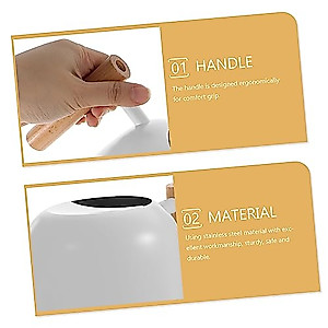 Watering Kettle Garden Watering Bucket Flower Watering can Watering can for Indoor Plants Flowers Succulent Watering Pot White Garden Supplies Water The Flowers Wooden Handle