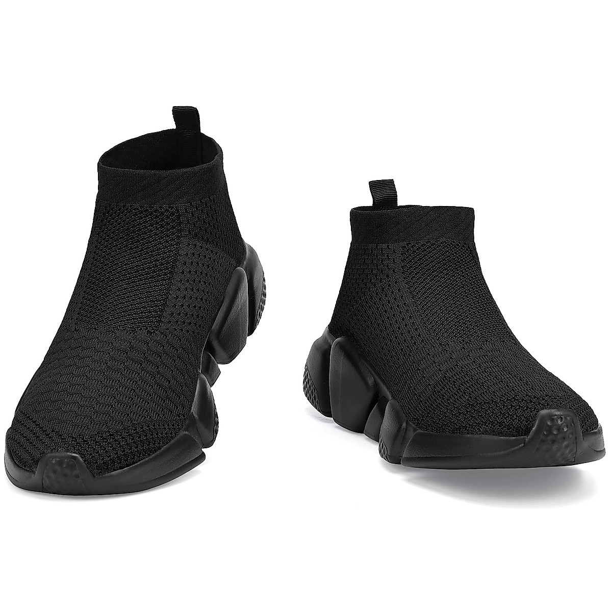 Santiro Slip On Sneakers Women Lightweight Walking Shoes Comfortable Gym Athletic Shoes Fashion Running Tennis Shoes All Black 8.5 US