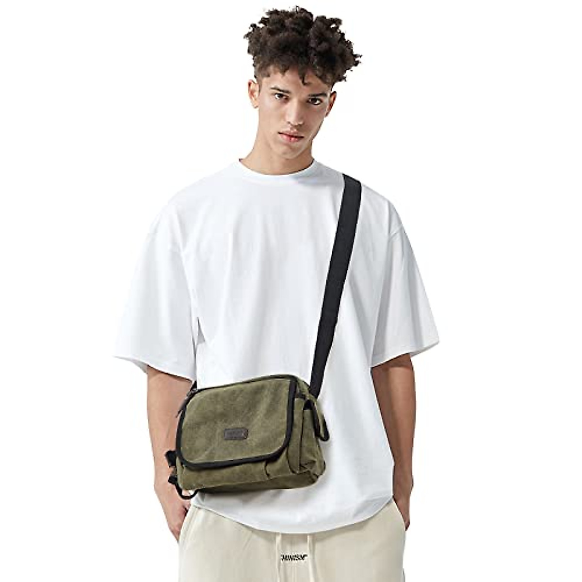 small Messenger Bag for Men,Crossbody Bag Aesthetic for women,Military Satchel,Unisex Classic Canvas Shoulder Bag,vintage bag,Green