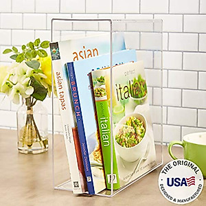 U.S. Acrylic, Inc. Clear Plastic Magazine Holder, 4.88Lx8.88Wx11.88H