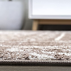 JONATHAN Y MOH503A-28 Amanar Tribal Geometric Area Rug for Bedroom Kitchen Living Room Indoor Decor Non Shedding, 2 X 8, Brown/Ivory, (JMOH503A28)