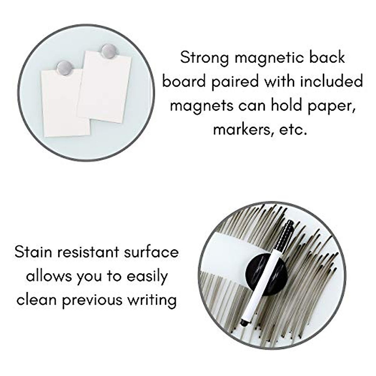 BirdRock Home 2 Pack Magnetic Glass Dry Erase Board for Wall – Glass Whiteboard for Offices, Meeting Rooms, Classrooms or Homes – 2 Dry Erase Markers - 4 Magnets – 2 Marker Holders - White