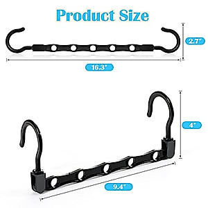 20 Pcs Sturdy Hanger, Space Saving, Magic Smart Clothes Hanger, Closet Organizer Hanger, for Dorm Closet Storage Apartment College Bedroom Essentials, New Black White Gray [ Upgraded Quality ]