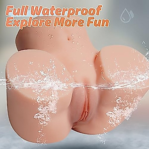 Vibrating Sex Doll - Male Sex Toy for Men Automatic Male Masturbator Mens Sex Dolls Electric Pocket Pussy Fleshy Stroker Sex Toys & 12 Vibration Adult Toys 3D Lifelike Soft Butt Vagina Anal