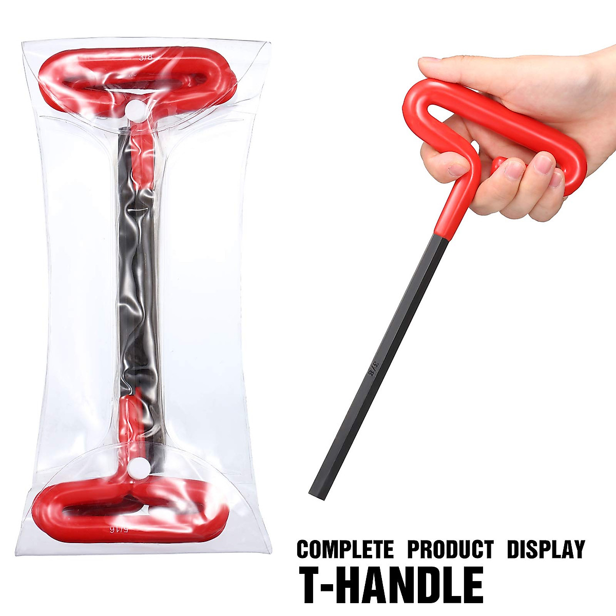 Honoson 10 Pieces T-handle Hex Key Set Hex Key Kit Sizes 3/32, 7/64, 1/8, 9/64, 5/32, 3/16, 7/32, 1/4, 5/16, 3/8 Inches