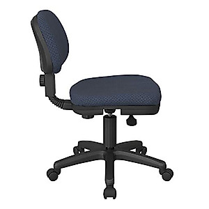 Office Star SC Series Basic Adjustable Office Desk Task Chair with Padded Foam Seat and Back, Interlink Ink Blue Fabric