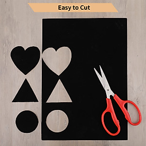 12PCS Black Self Adhesive Felt Sheets Adhesive Back Sheets Sticky Back Felt Fabric Sheets with Adhesive Backing for Sewing DIY Crafts(A4 Size)