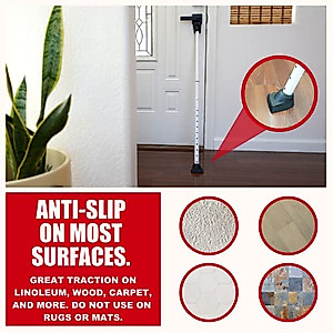 SECURITYMAN Adjustable Door Security Bar - Constructed of High Grade Iron - Great for Apartment Security or Home Protection Door Stoppers -(22.25” - 43.7” for Doors) (22.25” - 39.25” for Patio), White