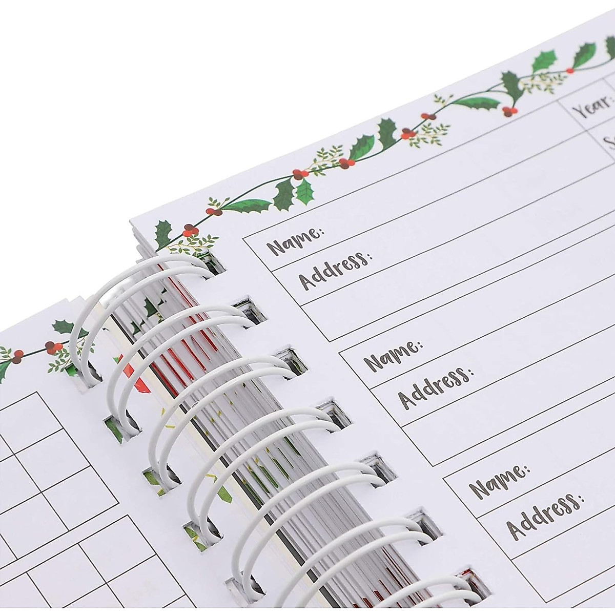Sustainable Greetings A-Z Spiral Christmas Card Address Book with Alphabetical Tabs, Office Supplies, Address Book and Tracker, The Season to Be Jolly (6.5 x 9 in, 208 Sheets)