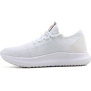 CAMVAVSR Men's Sport Shoes Non Slip Lightweight Breathable Mesh Soft Sole Run Walk Tennis Athletics Sneakers for Men White Size 13