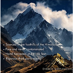 Pure Himalayan Organic Shilajit Resin - Gold Grade 500 mg Maximum Potency Natural Shilajit Resin with 85 Trace Minerals & Fulvic and Humic Acid for Energy Immune Support, 30 Grams