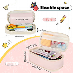 KISREL Pencil Case, Large Zipper Pencil Pouch, Big Capacity Pencil Case with Compartments，Cute Pencil Pouch for Kids, Teenagers, Boys, Girls, Adults (Pink)