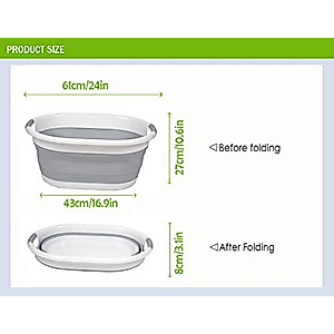 FRS Collapsible Plastic Laundry Basket - Large Folding Pop Up Laundry Basket Space Saving Storage Container Organizer