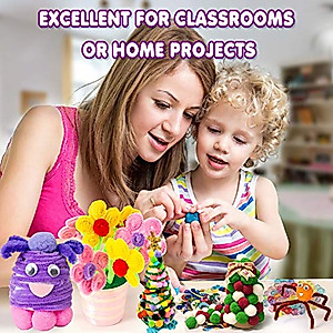 Arts Craft Supplies for Kids, 1000+ PCS Toddler DIY Craft Art Supply Set Include Pipe Cleaners, Pom Poms, Storage Box, Best Xmas Gift for 5 -12 Years Old Boys and Girls