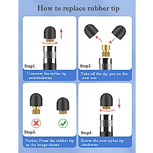 Smozer Stylus Pens for Touch Screens(4-Pack), Sensitivity & Precision Stylus Pens for iPhone/iPad/Samsung Galaxy/Tablets and All capacitive Touch Screen Devices + 8 Replaceable Rubber Tips