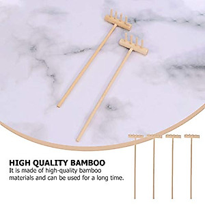 8Pcs Mini Zen Sand Rake Bamboo Rakes Tool Meditation Zen Garden Tools Feng Shui Tabletop Rock Garden Sandbox Kits Japanese Desktop Sand Box Accessories Garden rake 14cm x3. 5cm
