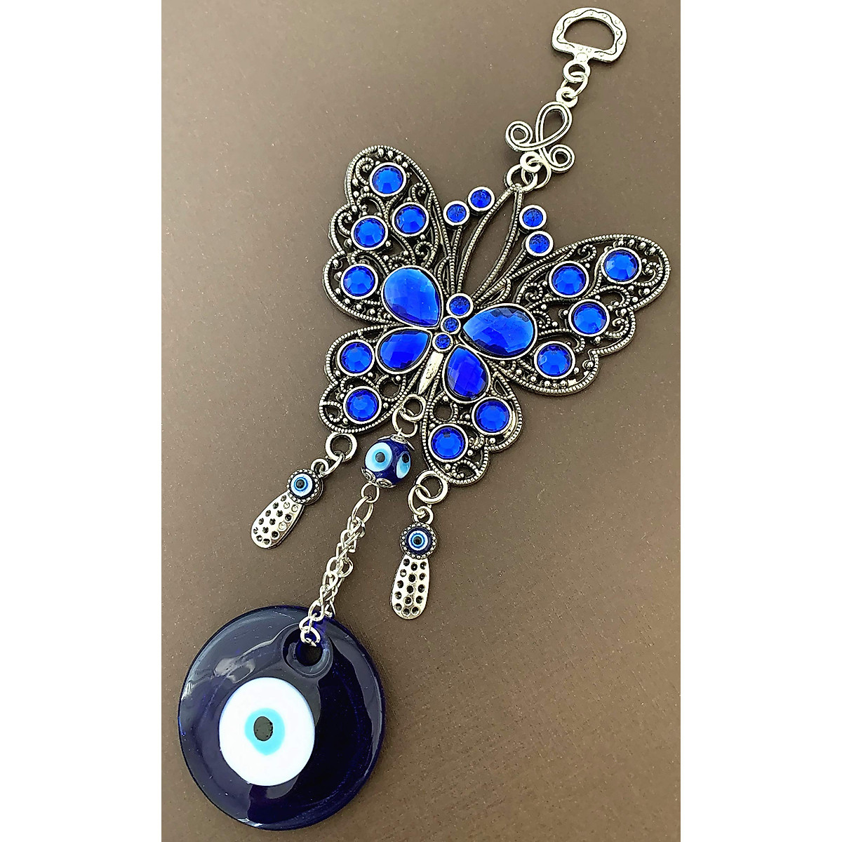 Turkish Blue Evil Eye Butterfly Design Amulet Home Office Hanging Decoration Ornament Blessing Gift -CL10