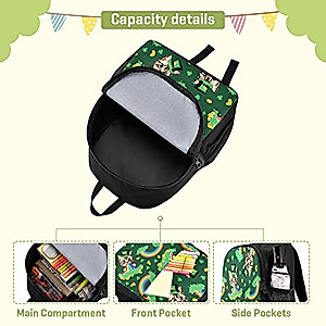 Sletend Toddler Backpack St.patrick's Day Cat Rainbow Cartoon Waterproof Mini Backpack Boys/Girls Cute Small Backpack Kindergarten Pre School Bags (S)