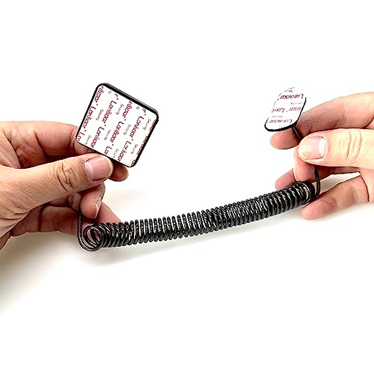 LORADAR 7ft Retractable Cable Lock with Double Sided Adhesive for Gaming Controller, Tablets, Mobile Phones Other Hardware Showroom and Controller, TV, DVD Remote Control Tether… (Black 10PACK)