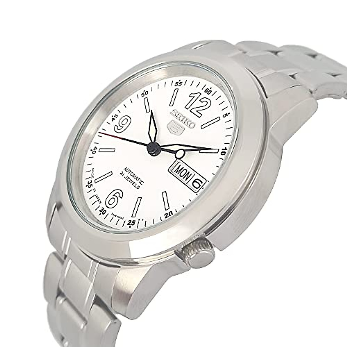 SEIKO Men's SNKE57 Stainless Steel Analog with White Dial Watch