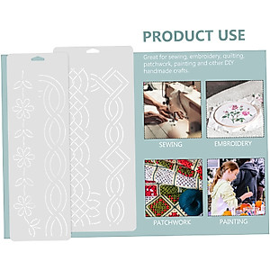 EXCEART 2Pcs Quilting Stitching Template Floral Stencil Flower Stencils Circle Template Motion Quilting Patterns Sewing Supplies Hand Quilting Plastic Clothing Crafting templates Wave