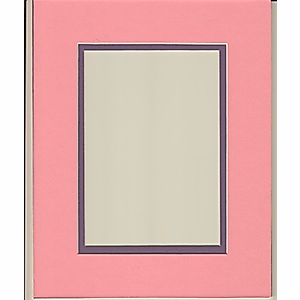 18x24 Bubble Gum Pink & Purple Double Picture Mat, Bevel Cut for 12x18 Picture or Photo