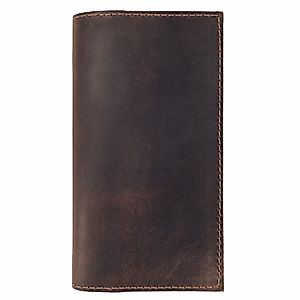 Hide & Drink, Checkbook Cover, Minimalist Organizer, Check Presenter, Bill Holder for Waiter and Waitress, Restaurant Accessories, Full Grain Leather, Handmade, Bourbon Brown