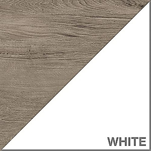 Bush Furniture Mayfield L Shaped Computer Desk with Desktop Organizer, 60W, Pure White and Shiplap Gray