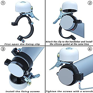 Greallthy Bike Bell Classic Brass Bicycle Bell,Bike Bells for Adults Kids,Loud Sound Bicycle Bell Fit for 0.87-1.25in/22.2-31.8mm Bicycle Handlebars,Road Mountain Bike Accessories.