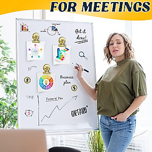 GRTARD 12Pack Magnetic Clips with Anti-Scratch Sticky Pads, Strong Heavy Duty Clips Magnet, Fridge Magnets Clip, Whiteboard Magnets Clip, Non-Scratch Metal Magnet Clips for Refrigerator, Whiteboard