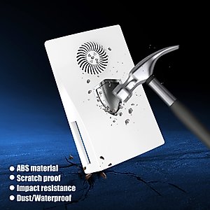 Heiko Premium ABS Replacement Shell for PS5 Disc Edition, Upgrade Your Console with This Heiko Replacement Shell Featuring Cooling Vents and a Sleek Design, Easy to Install and fits Perfectly(White)